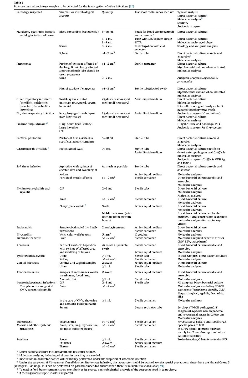 Infection: Postmortem Cultures | The Autopsy Book